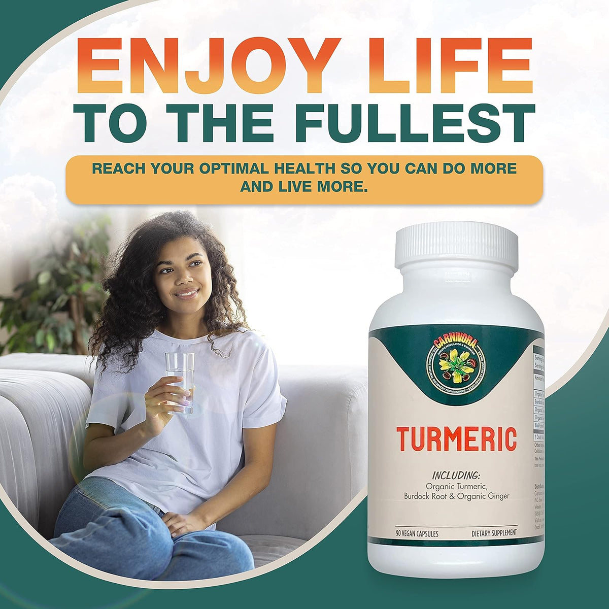 Herbal turmeric capsules for immune boost