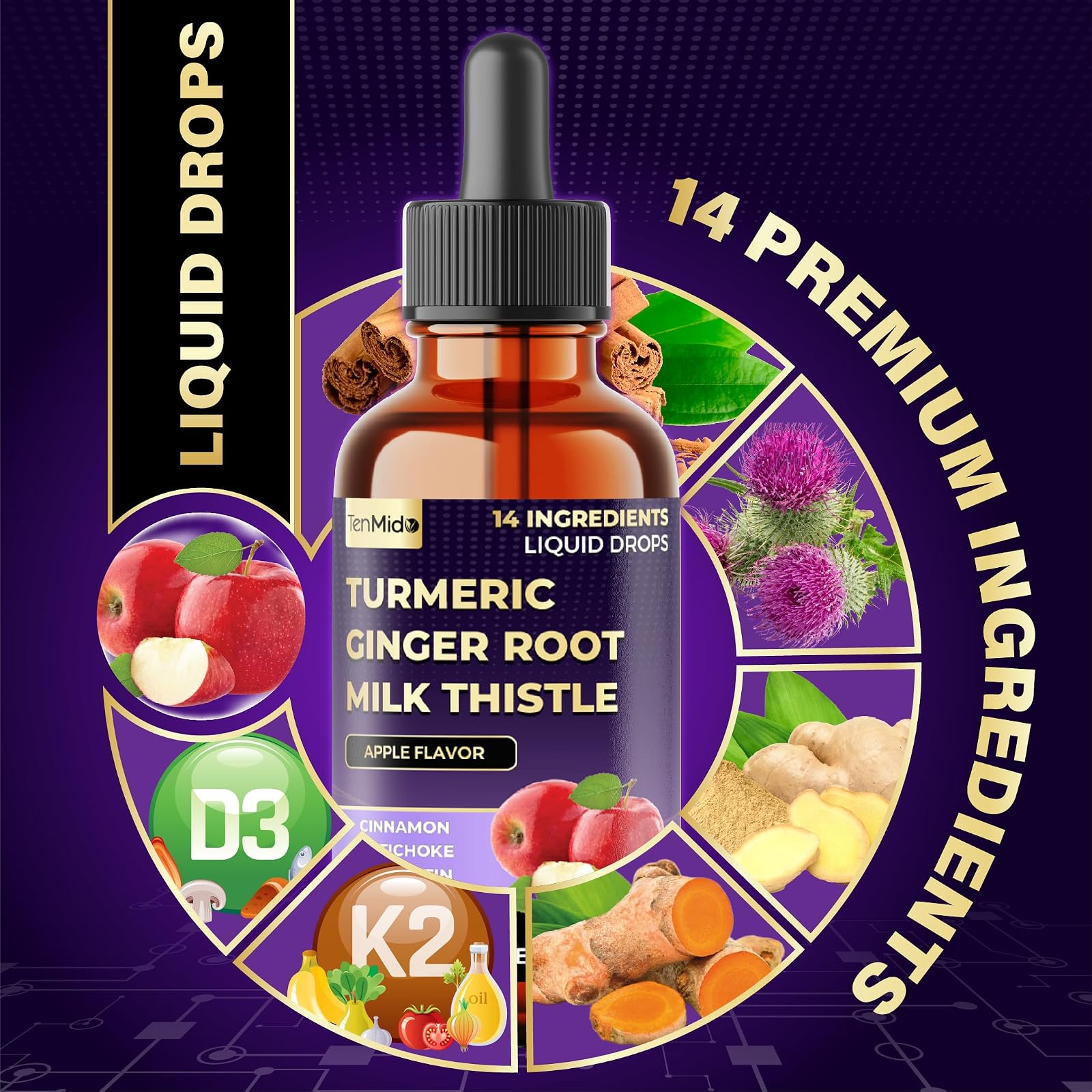 herbal turmeric ginger wellness tonic