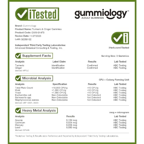 herbal turmeric gummies with ginger flavor