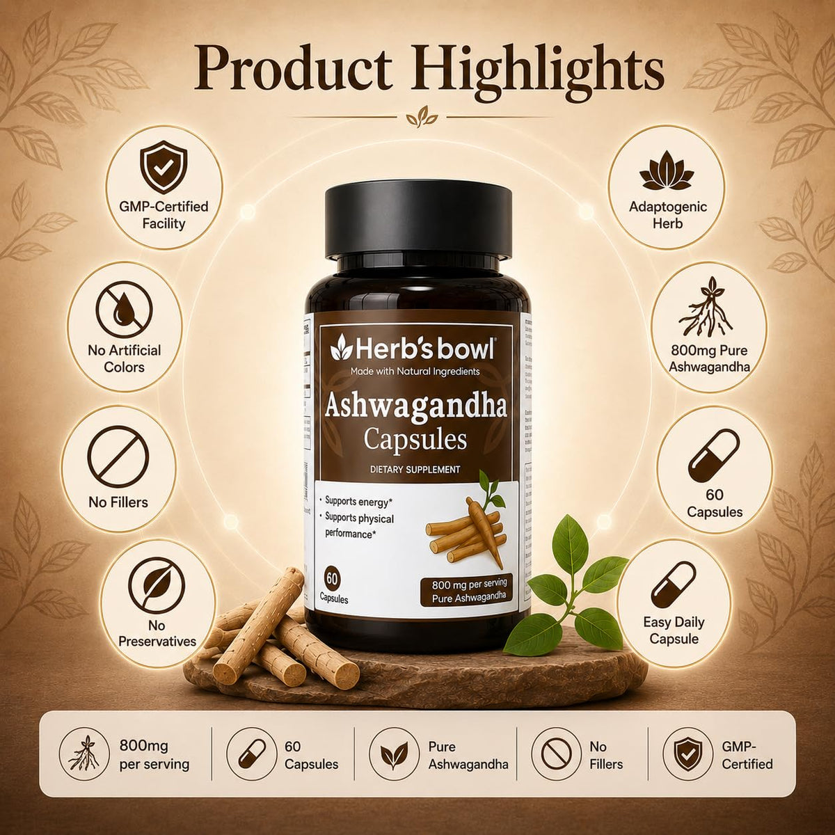 Herbal wellness Ashwagandha capsules
