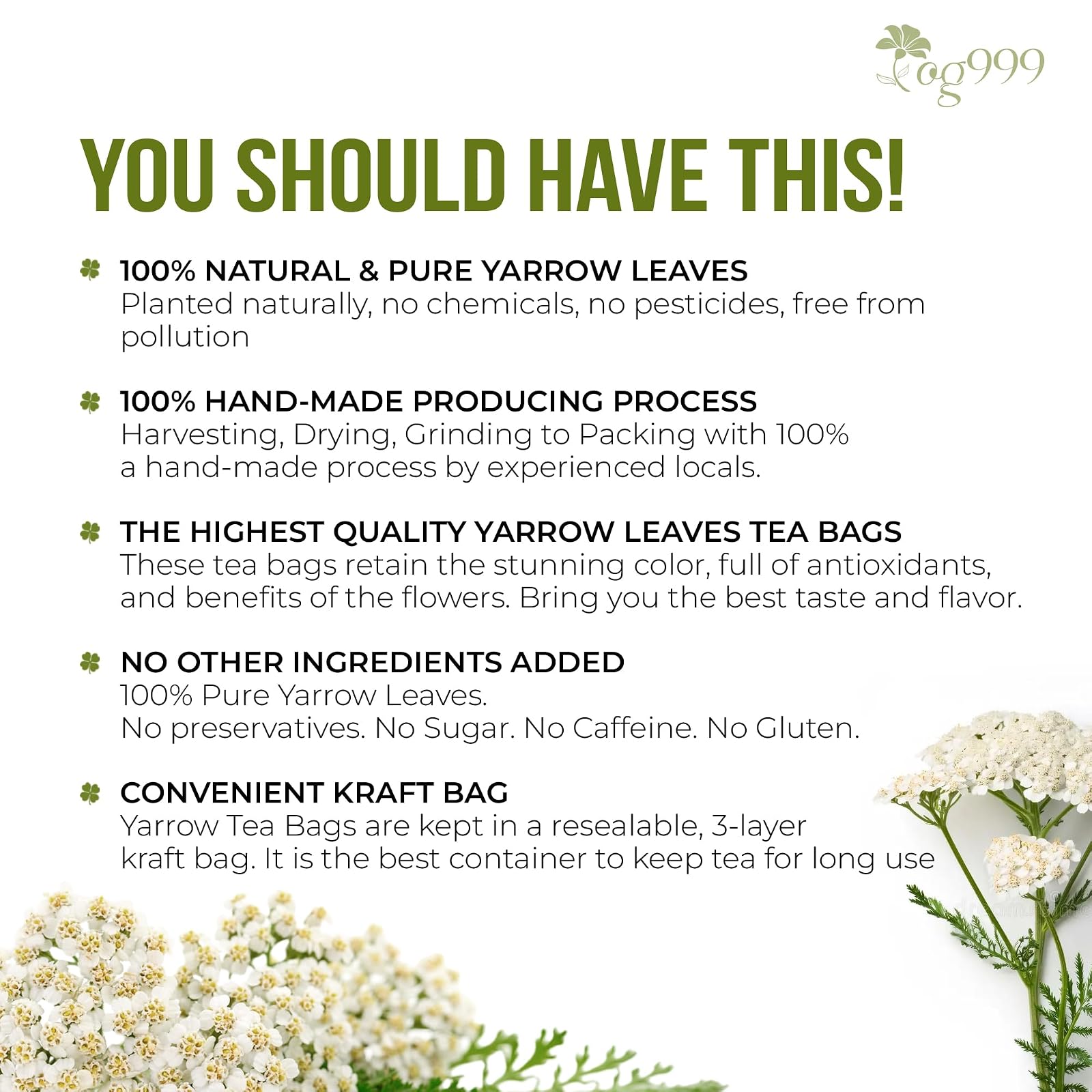 herbal yarrow tea bags 60 count