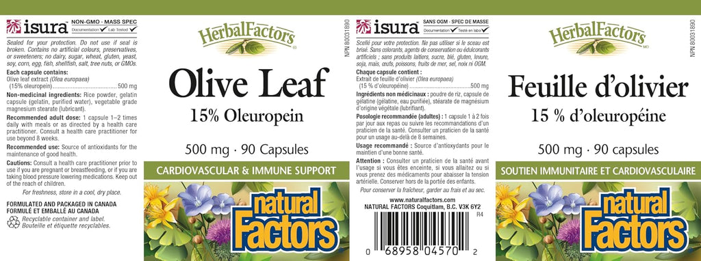 HerbalFactors olive leaf for daily vitality