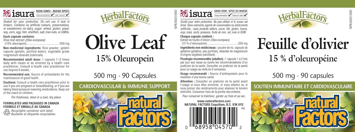 HerbalFactors olive leaf for daily vitality