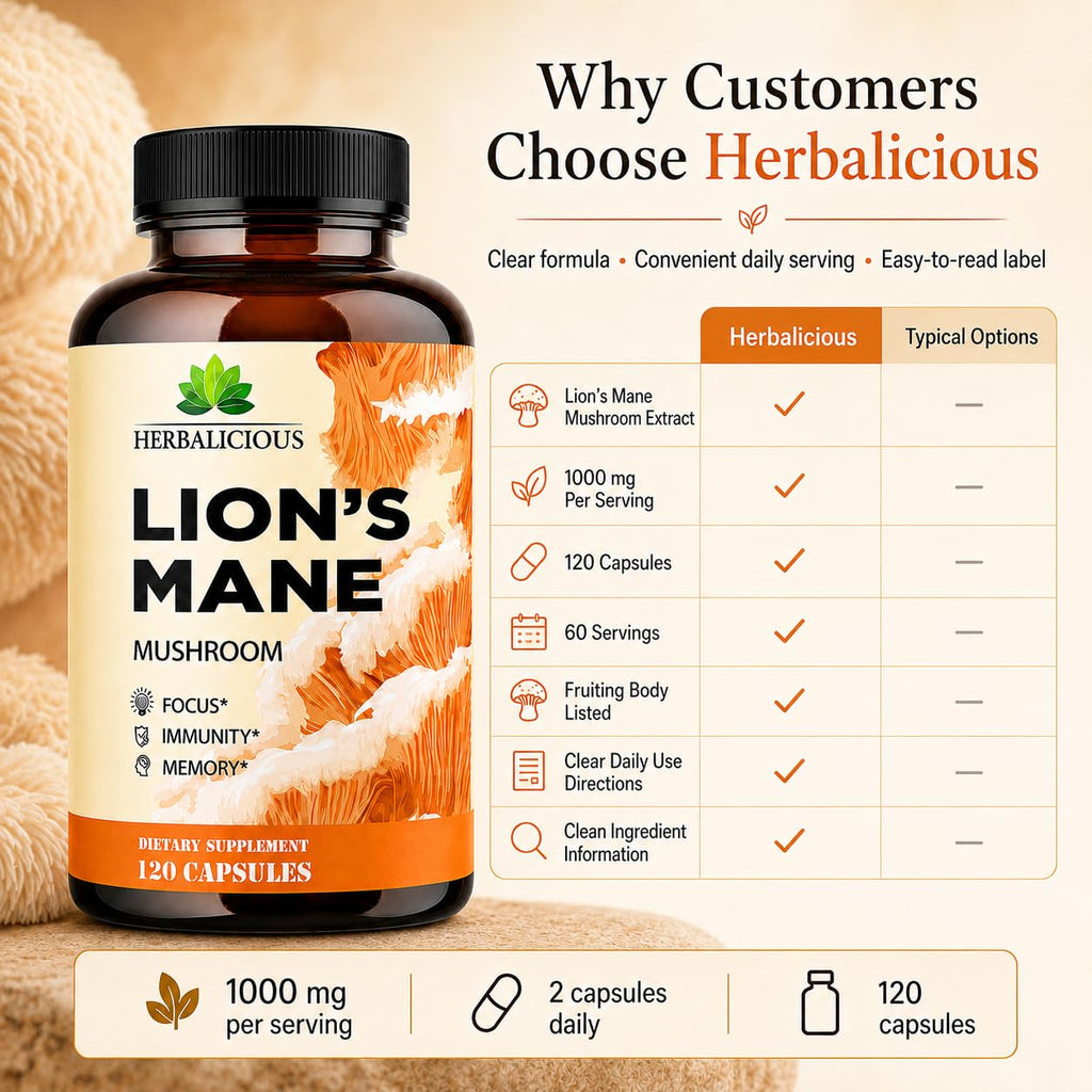 HERBALICIOUS lion's mane 1000 mg