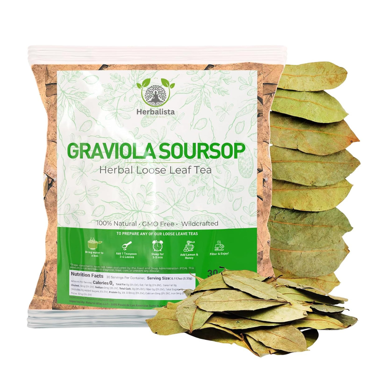 Herbalista dried graviola soursop leaves