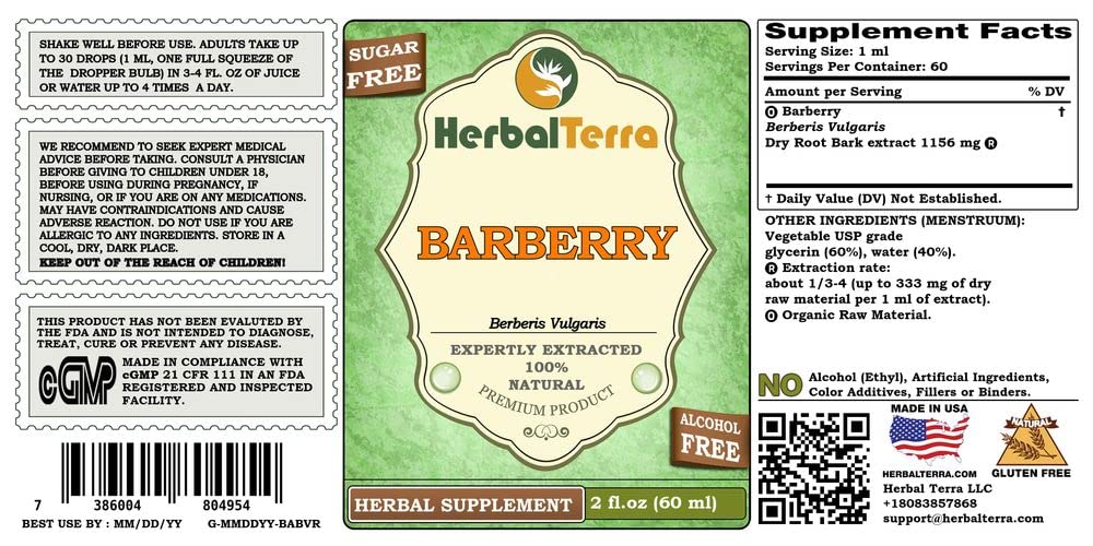 HerbalTerra barberry glycerite liquid extract