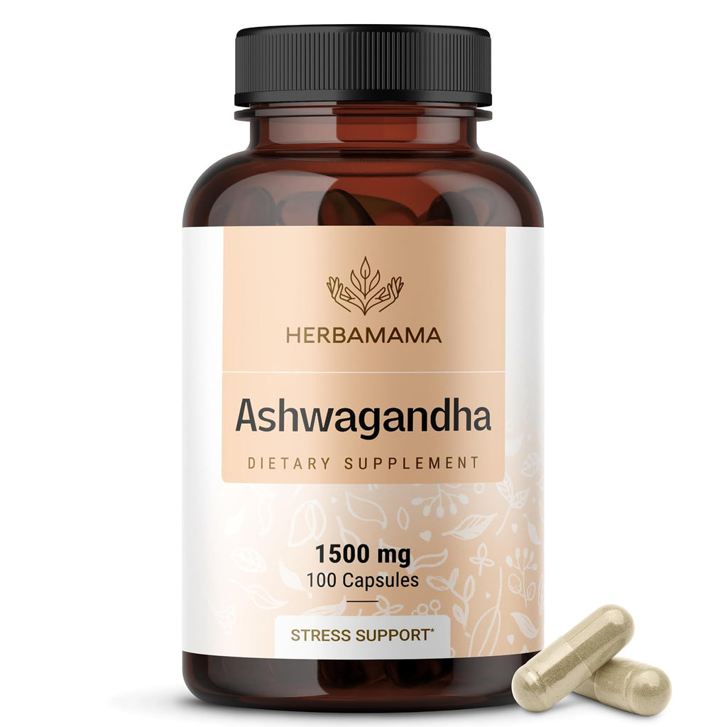 HERBAMAMA ashwagandha capsules for stress relief