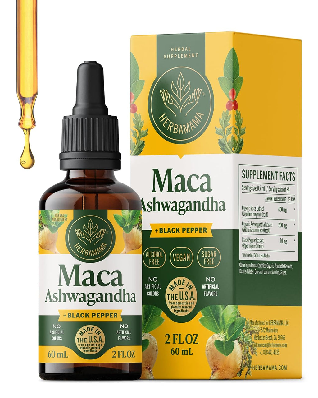 HERBAMAMA Ashwagandha Maca Root capsules
