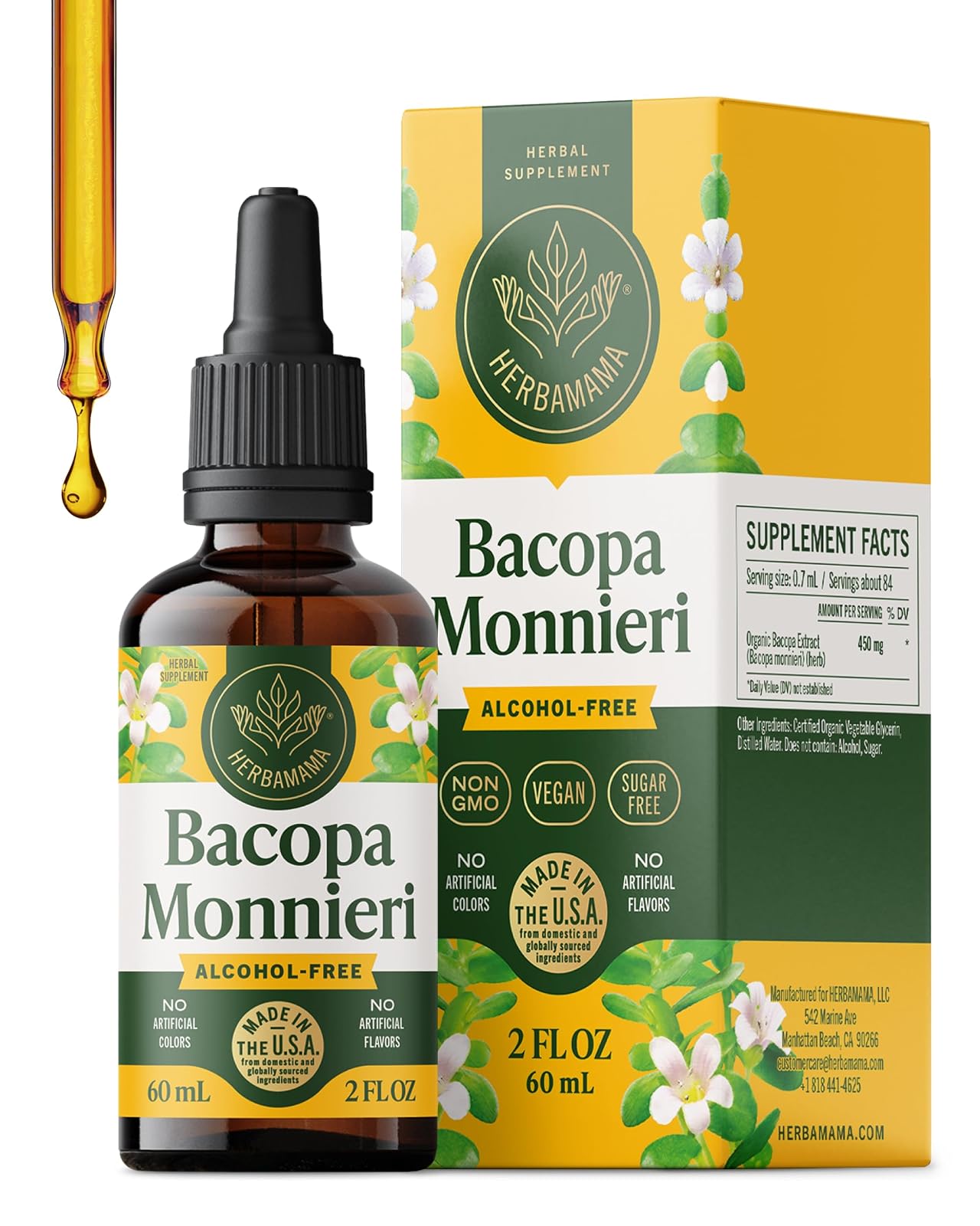 HERBAMAMA Bacopa Monnieri capsules for memory