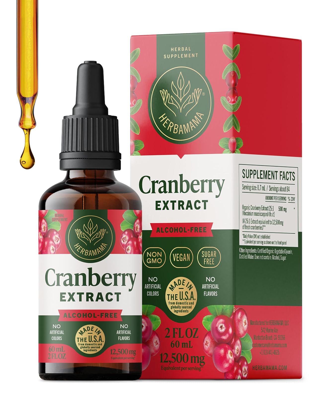 HERBAMAMA cranberry capsules for urinary health