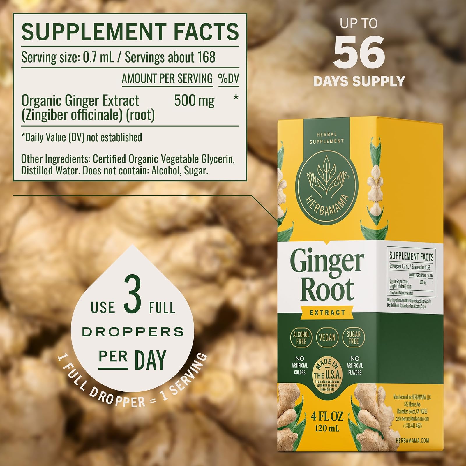 HERBAMAMA ginger drops for digestion
