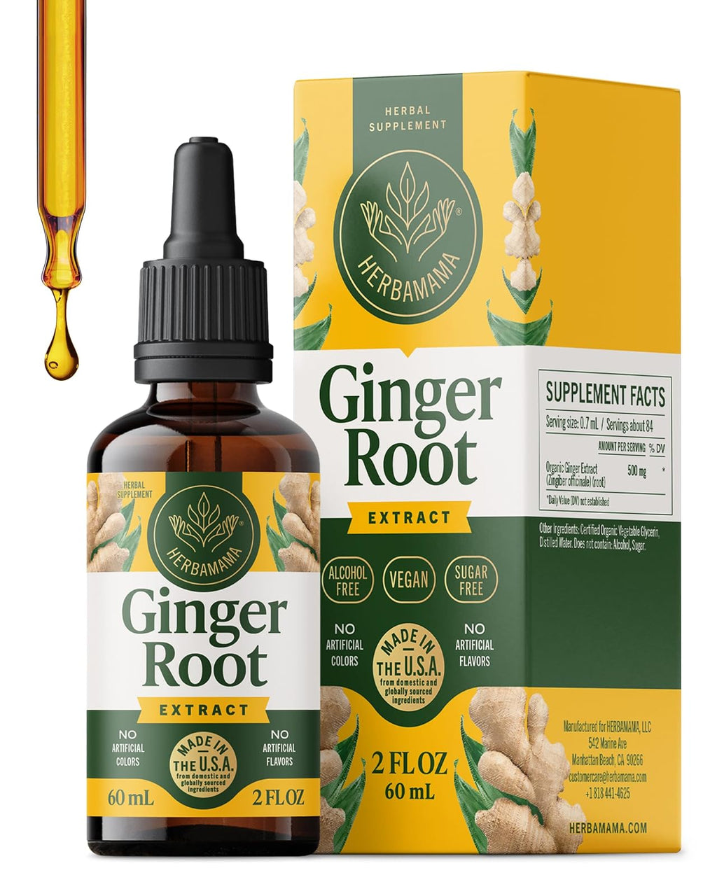 HERBAMAMA ginger root extract capsules