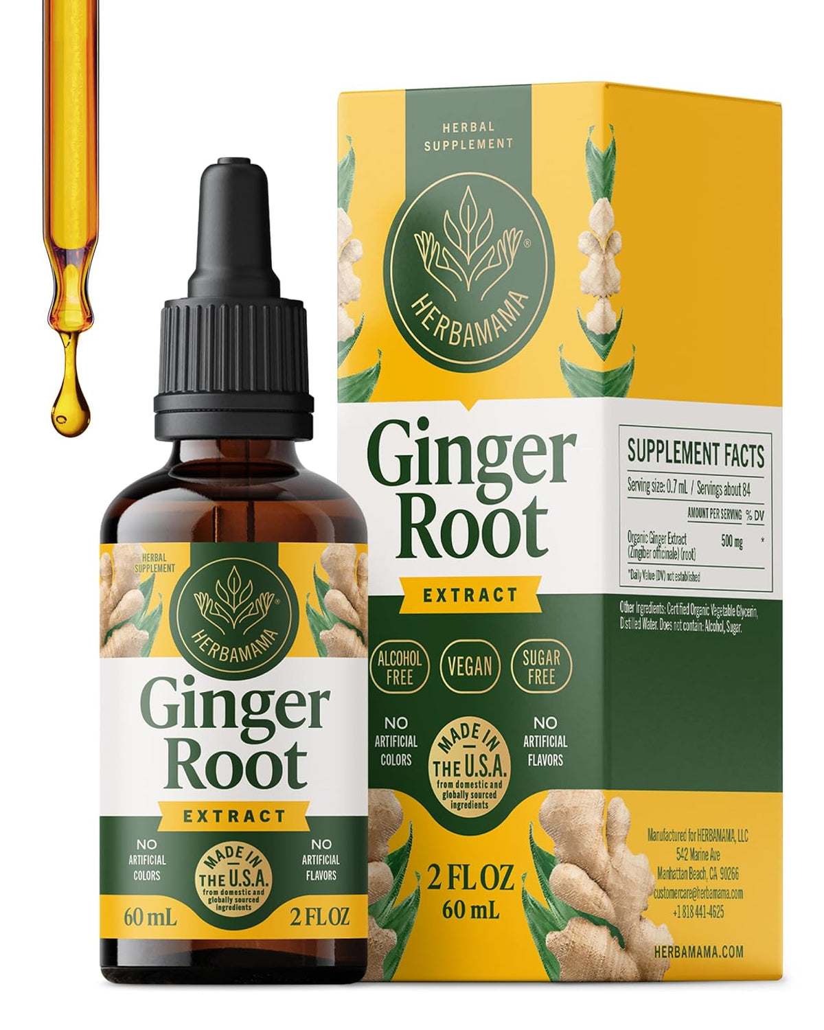 HERBAMAMA ginger root extract capsules