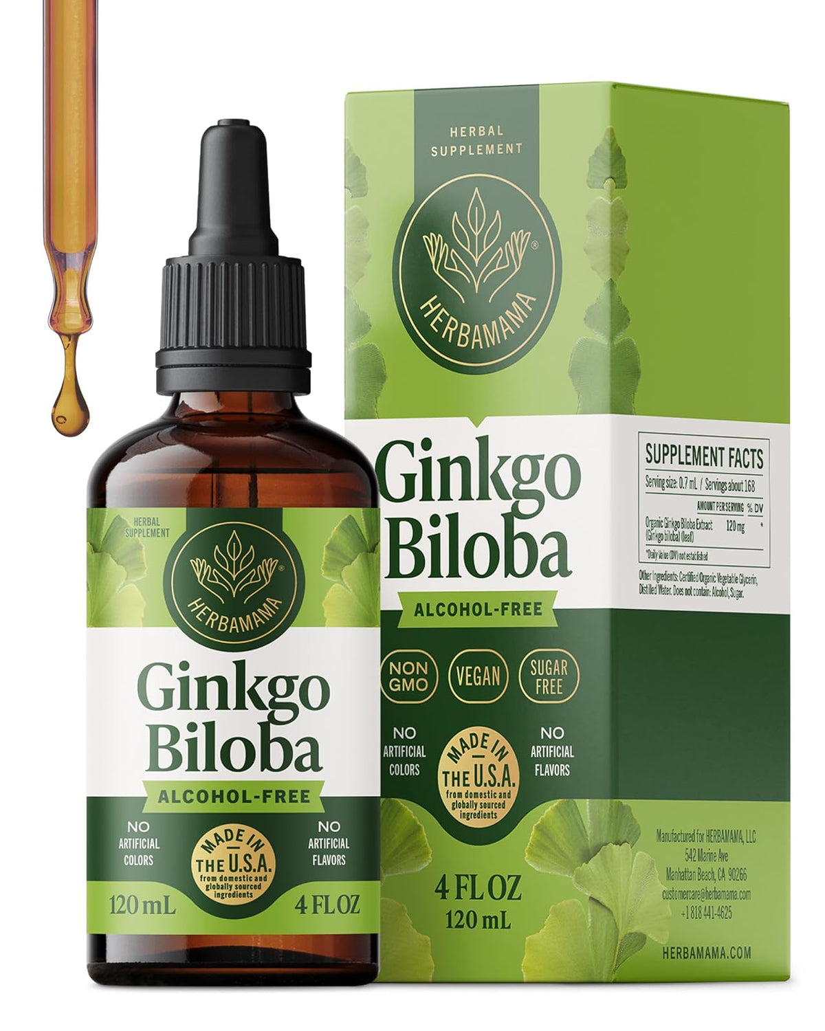HERBAMAMA Ginkgo Biloba capsules for memory
