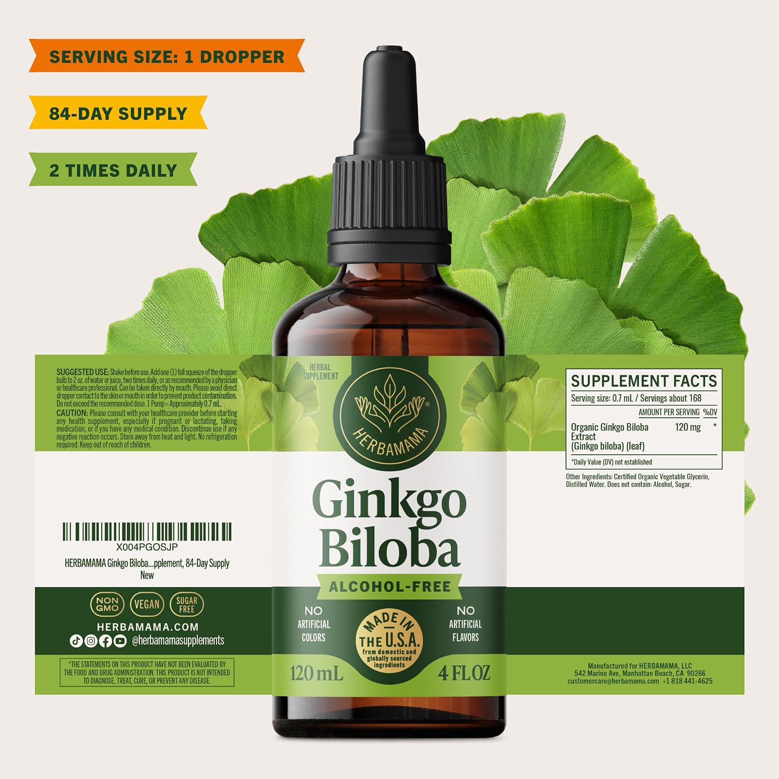 HERBAMAMA Ginkgo Biloba for overall wellness