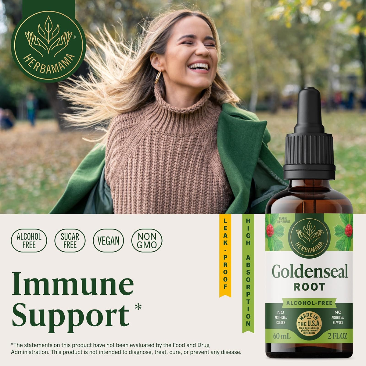 HERBAMAMA Goldenseal herbal remedy for wellness