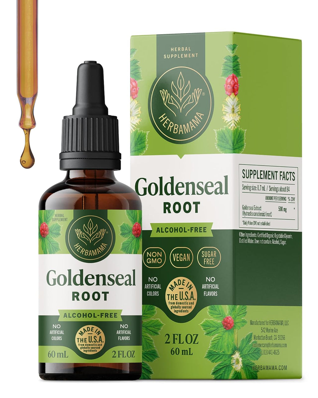 HERBAMAMA Goldenseal tincture for immune support