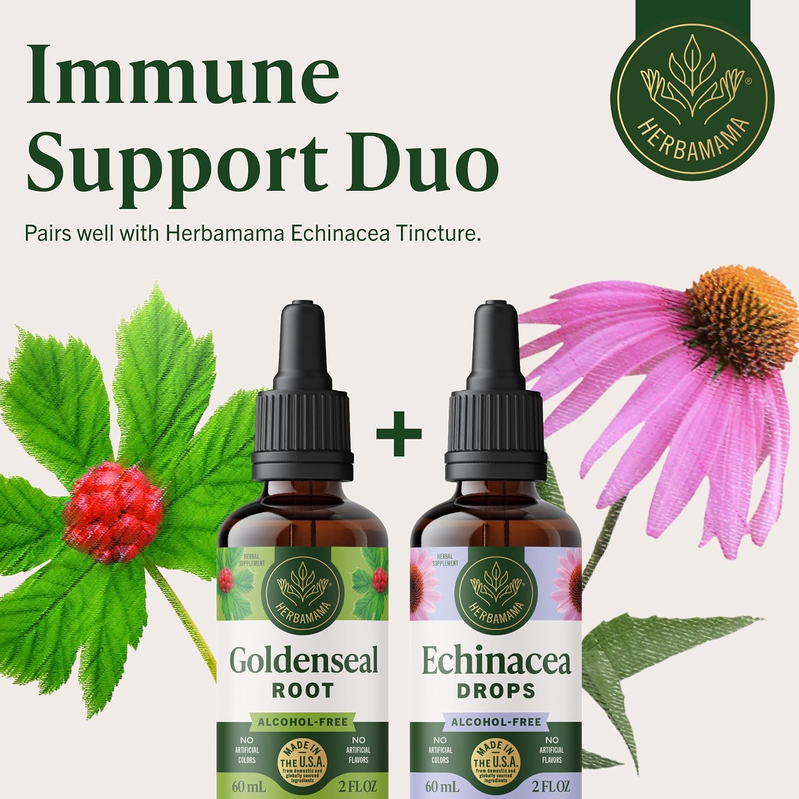 HERBAMAMA Goldenseal tincture for seasonal allergies