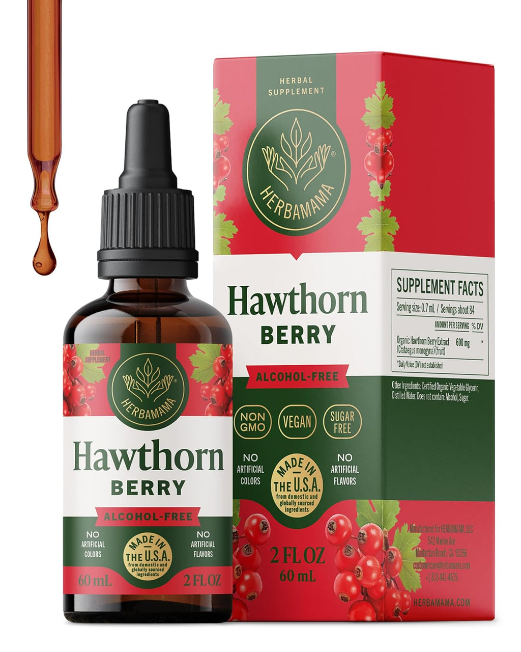 HERBAMAMA Hawthorn Berry capsules for heart health