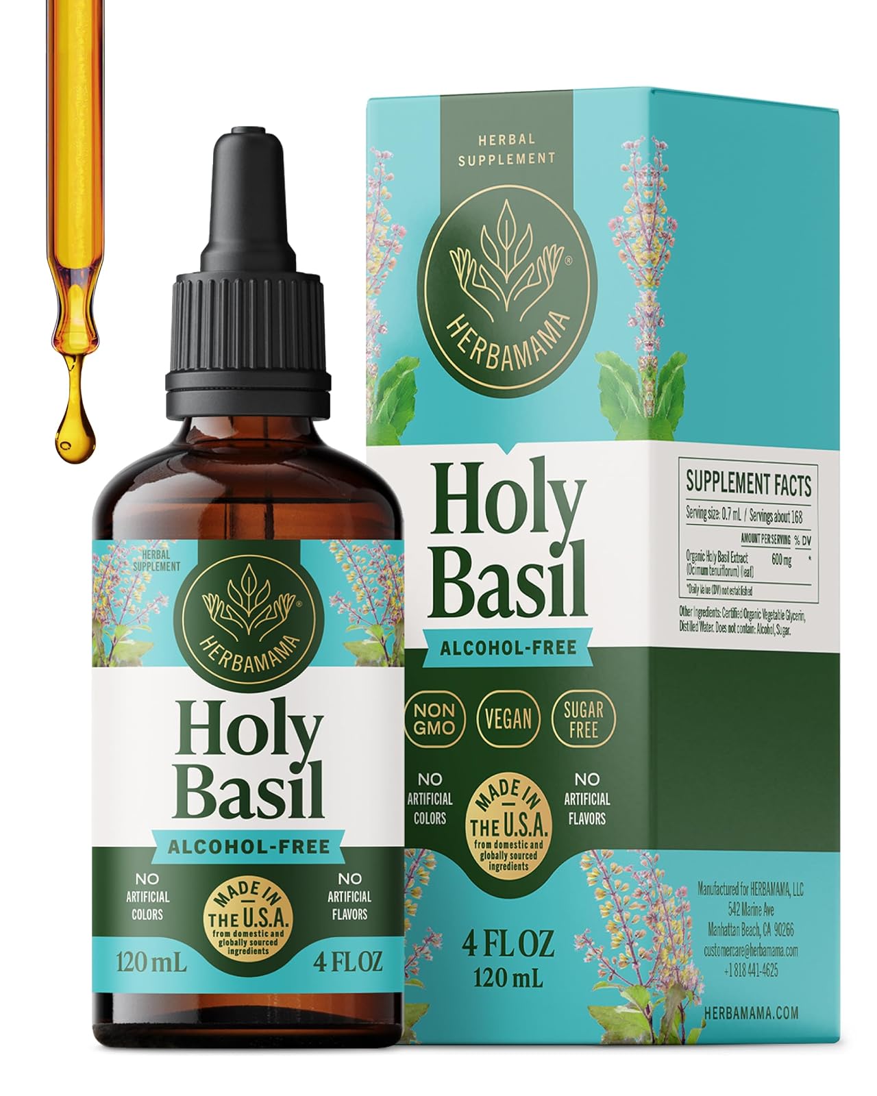 HERBAMAMA Holy Basil capsules for stress relief