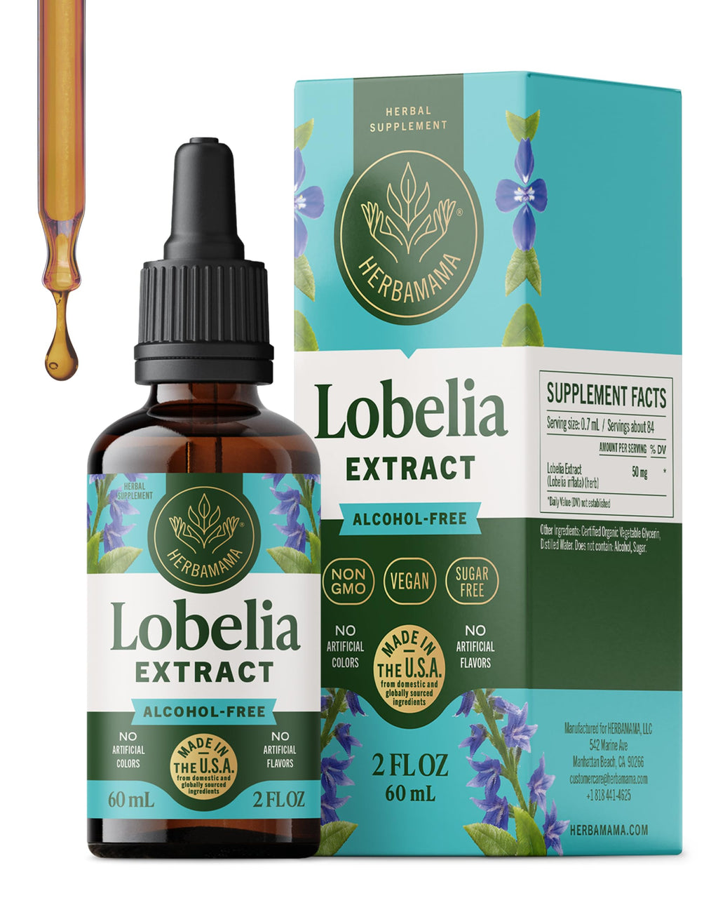 HERBAMAMA Lobelia Tincture for lung health