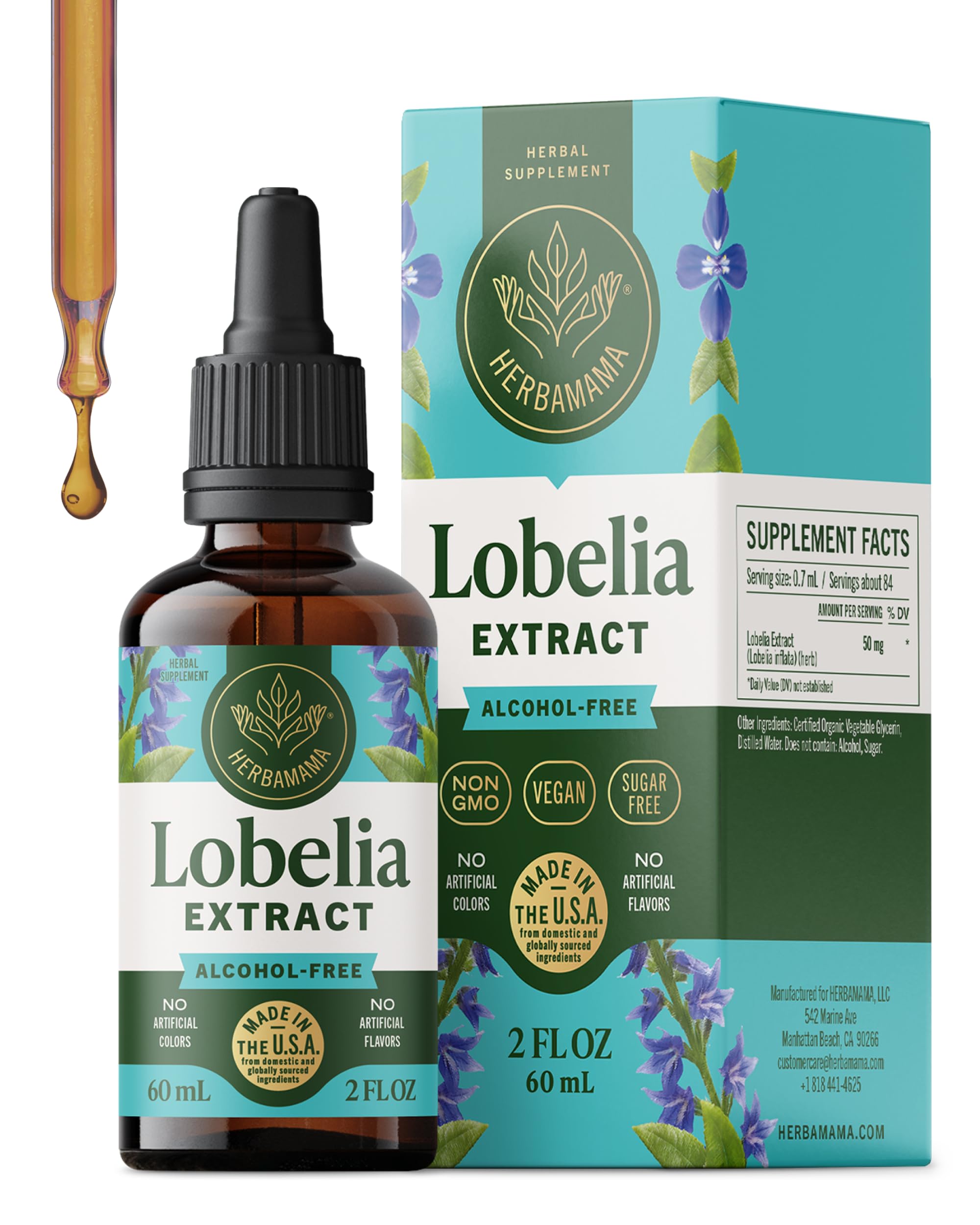 HERBAMAMA Lobelia Tincture for lung health