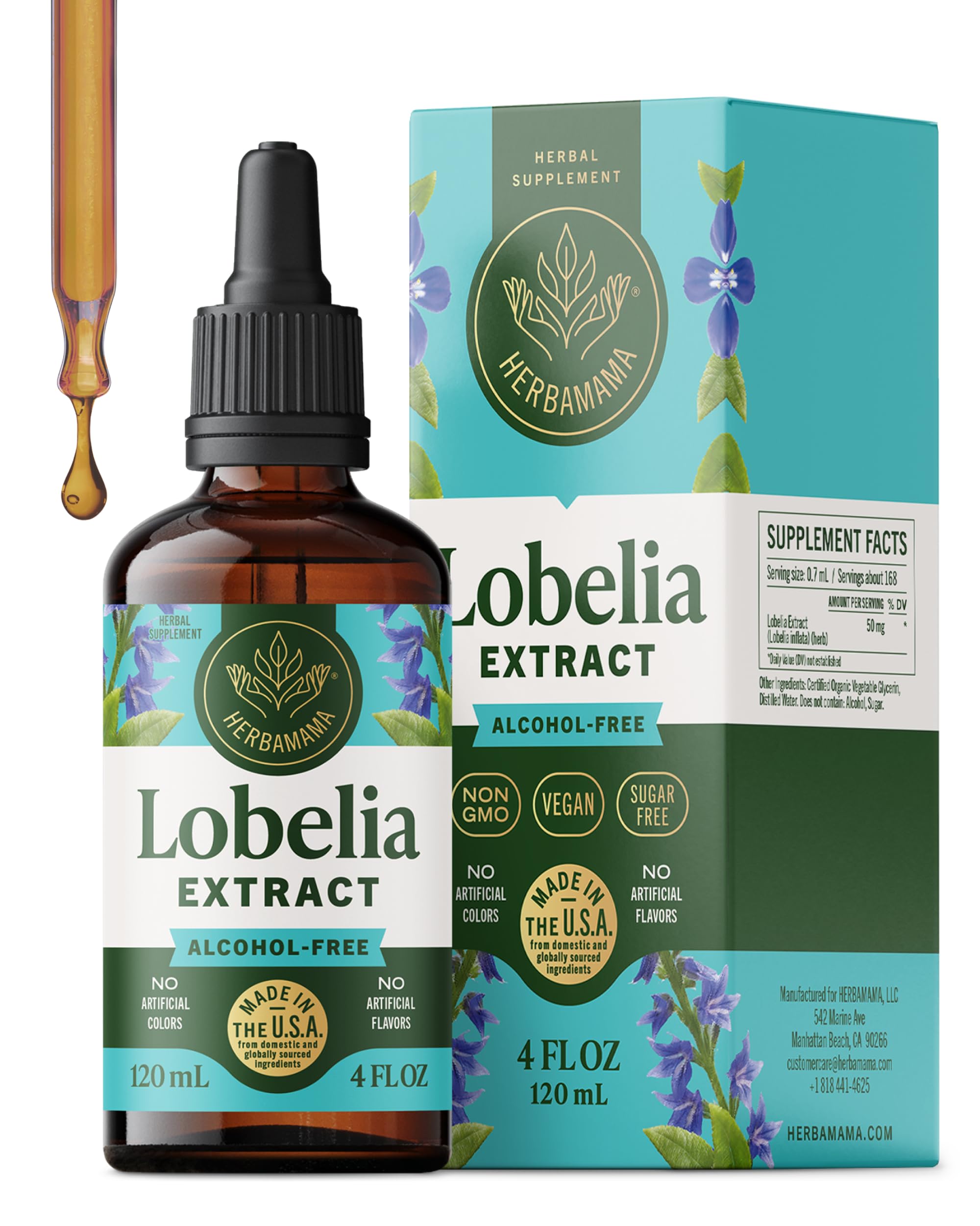 HERBAMAMA Lobelia Tincture for lung health