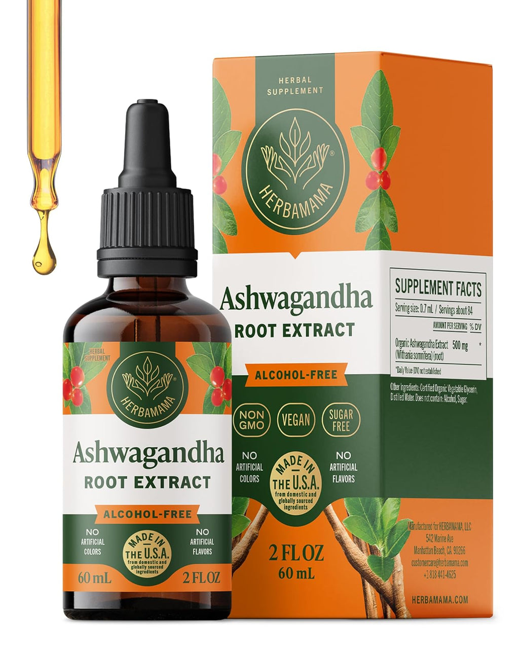 HerbaMama organic ashwagandha drops