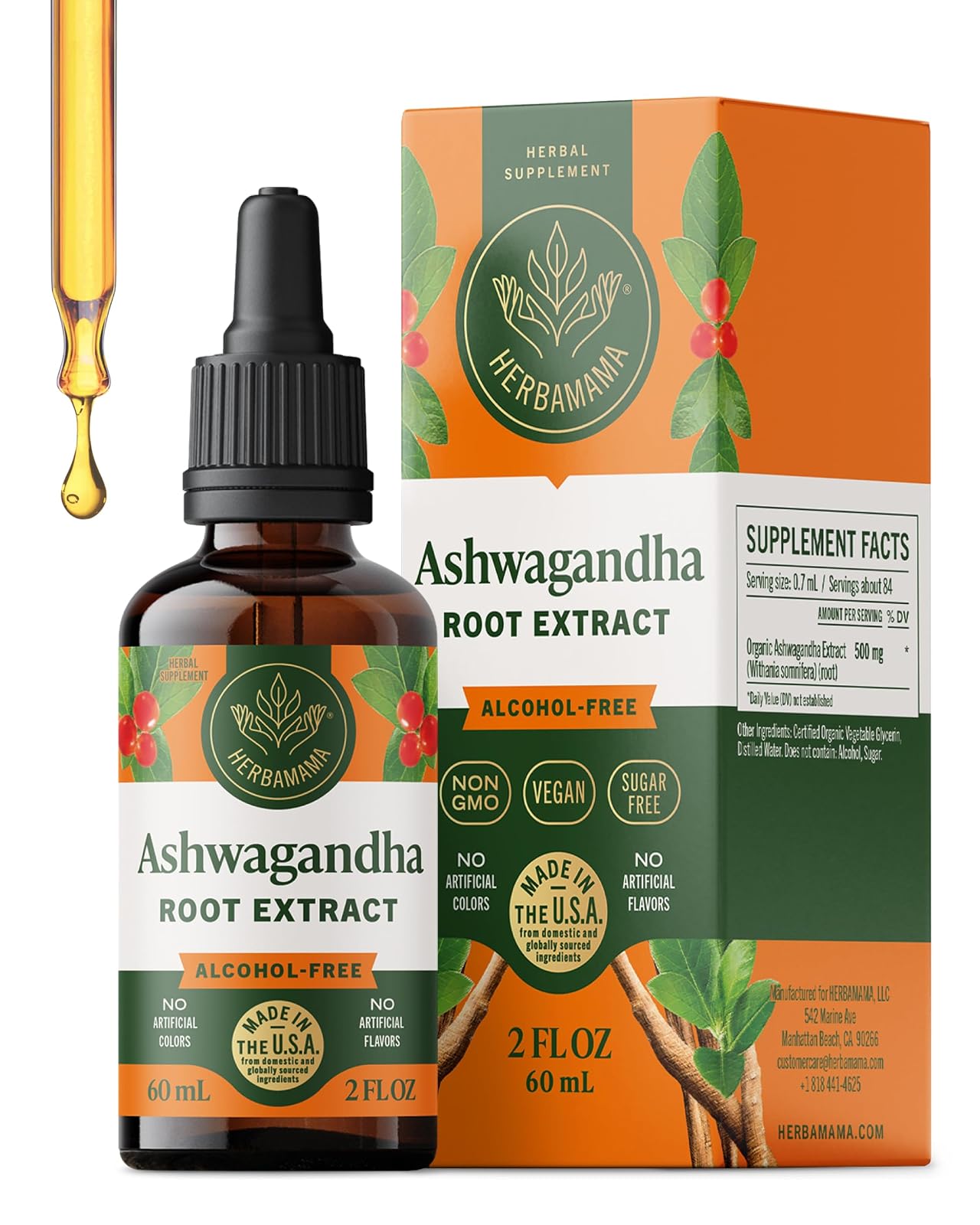 HerbaMama organic ashwagandha drops