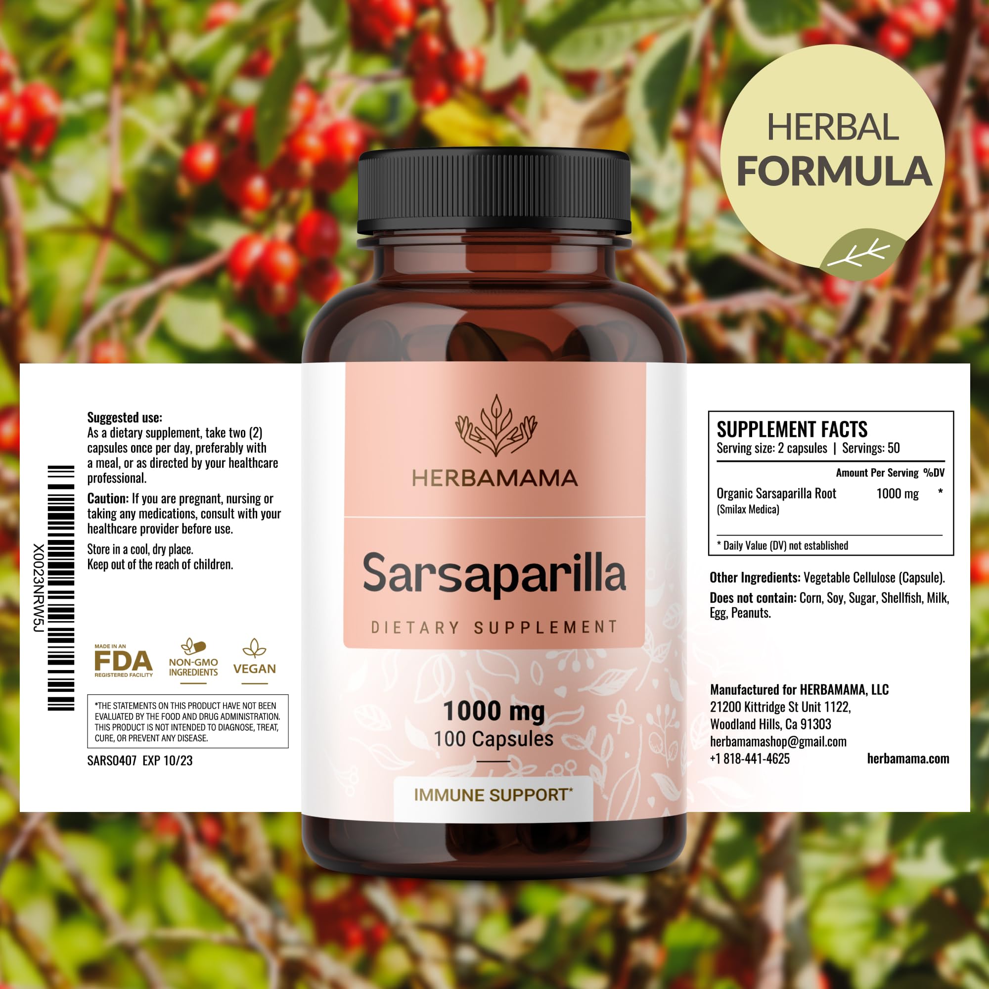 HERBAMAMA Sarsaparilla for holistic health