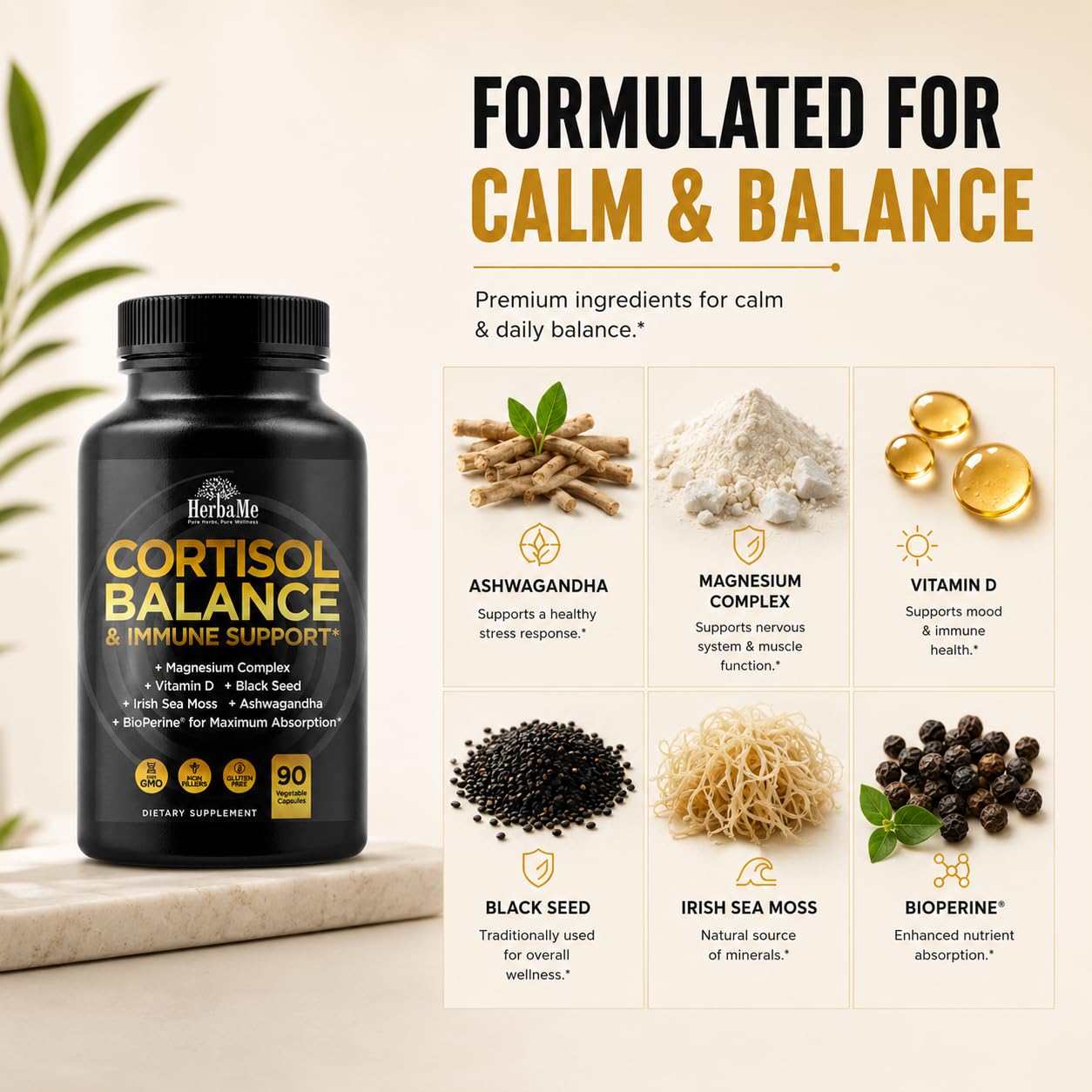 HerbaMe ashwagandha capsules for anxiety