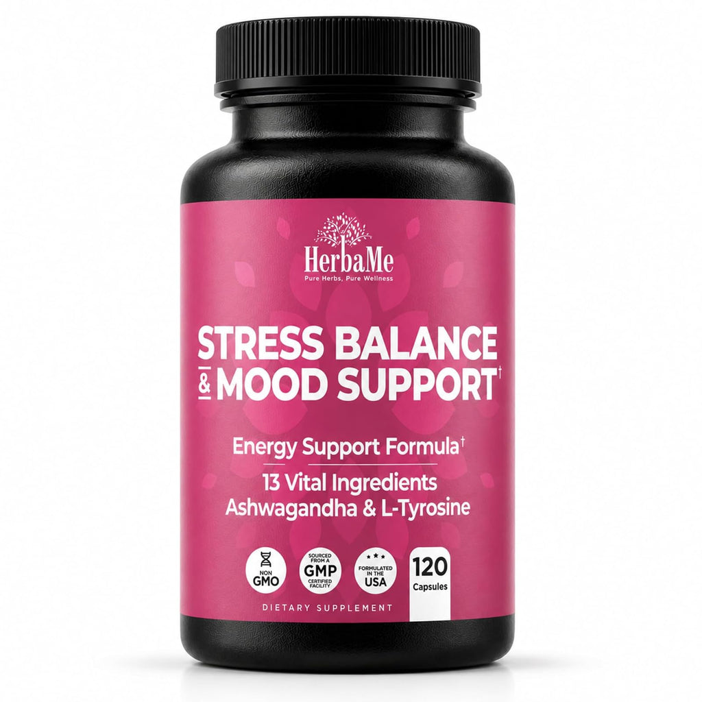 HerbaMe ashwagandha capsules for stress relief