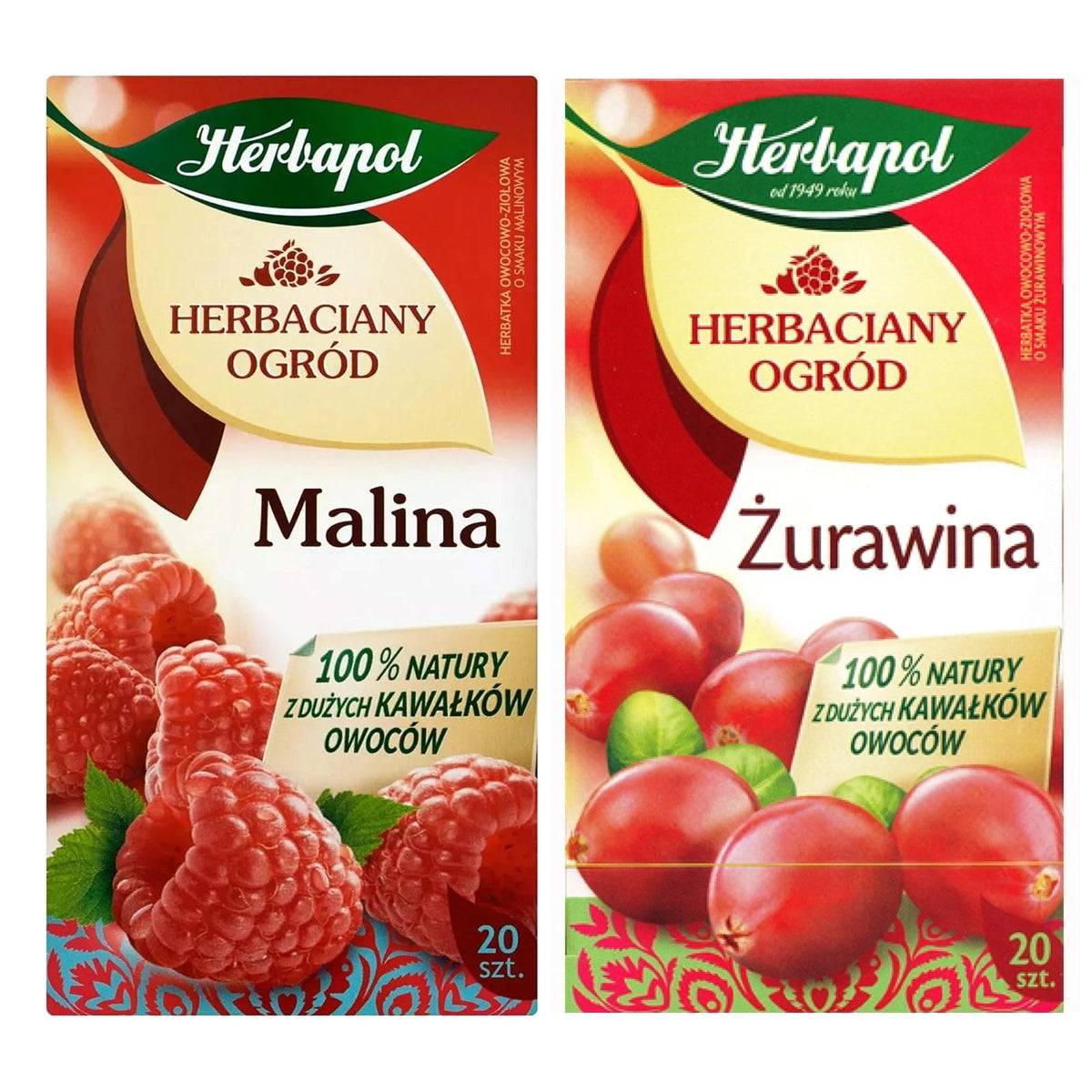 Herbapol raspberry cranberry herbal tea bags