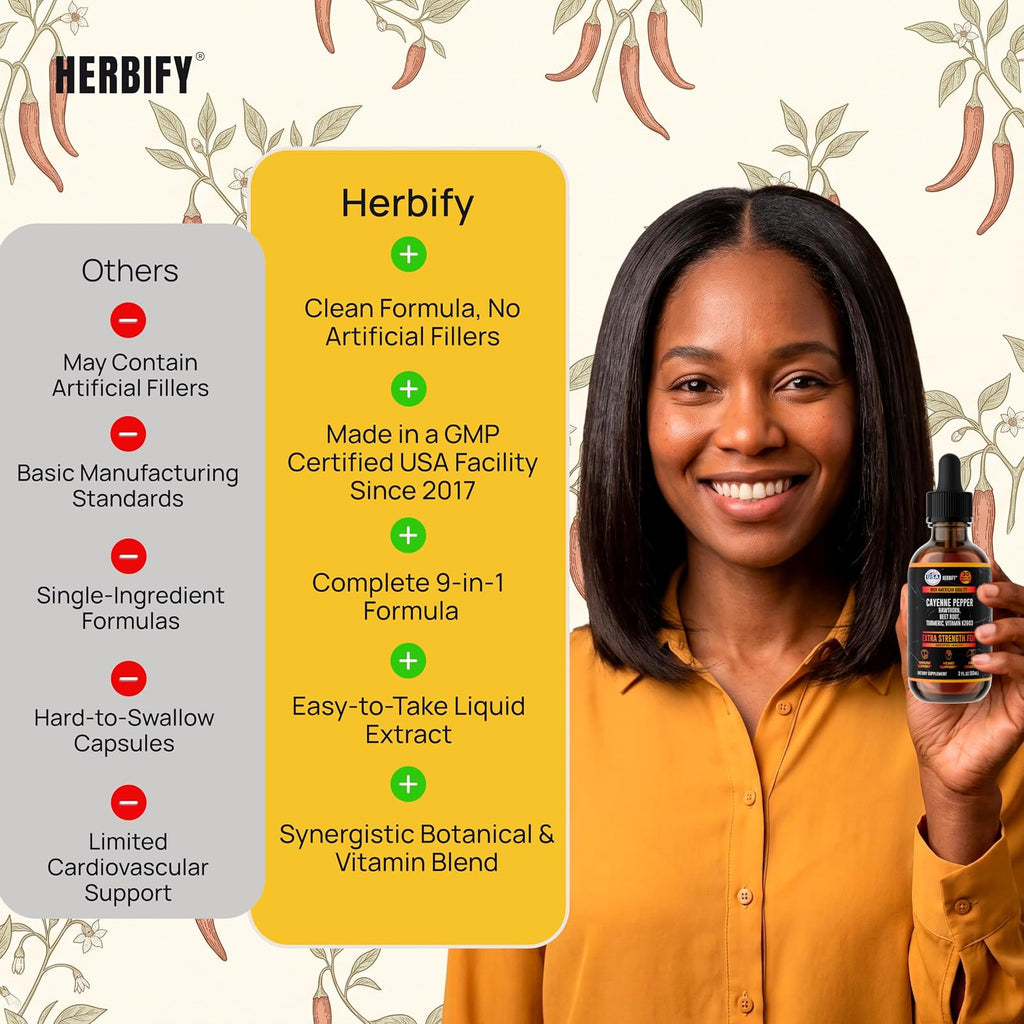 HERBIFY cayenne pepper drops for spicy recipes