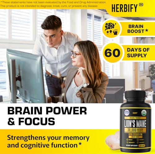 HERBIFY lion's mane capsules for focus