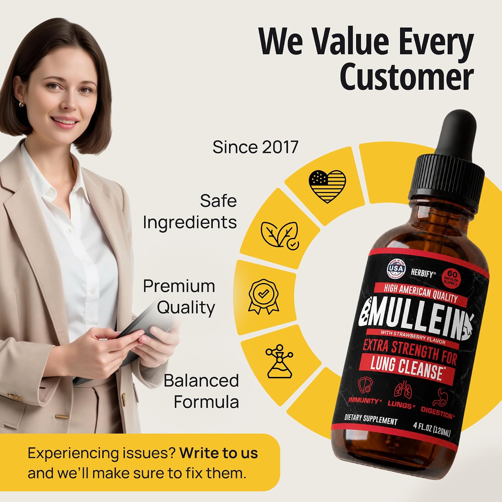 HERBIFY Mullein Drops for herbal remedies