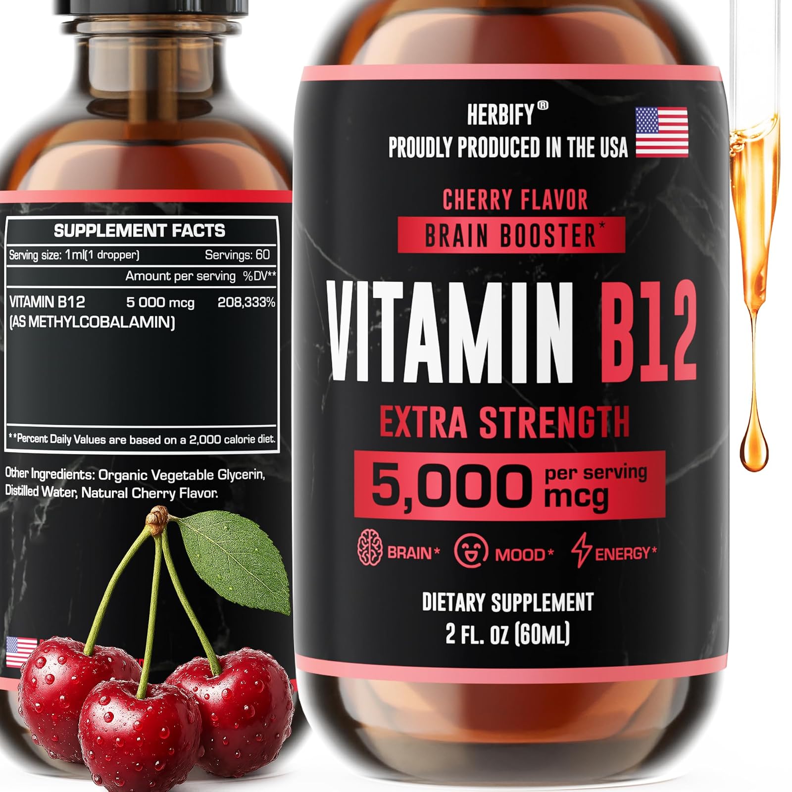 HERBIFY vitamin B12 liquid supplement