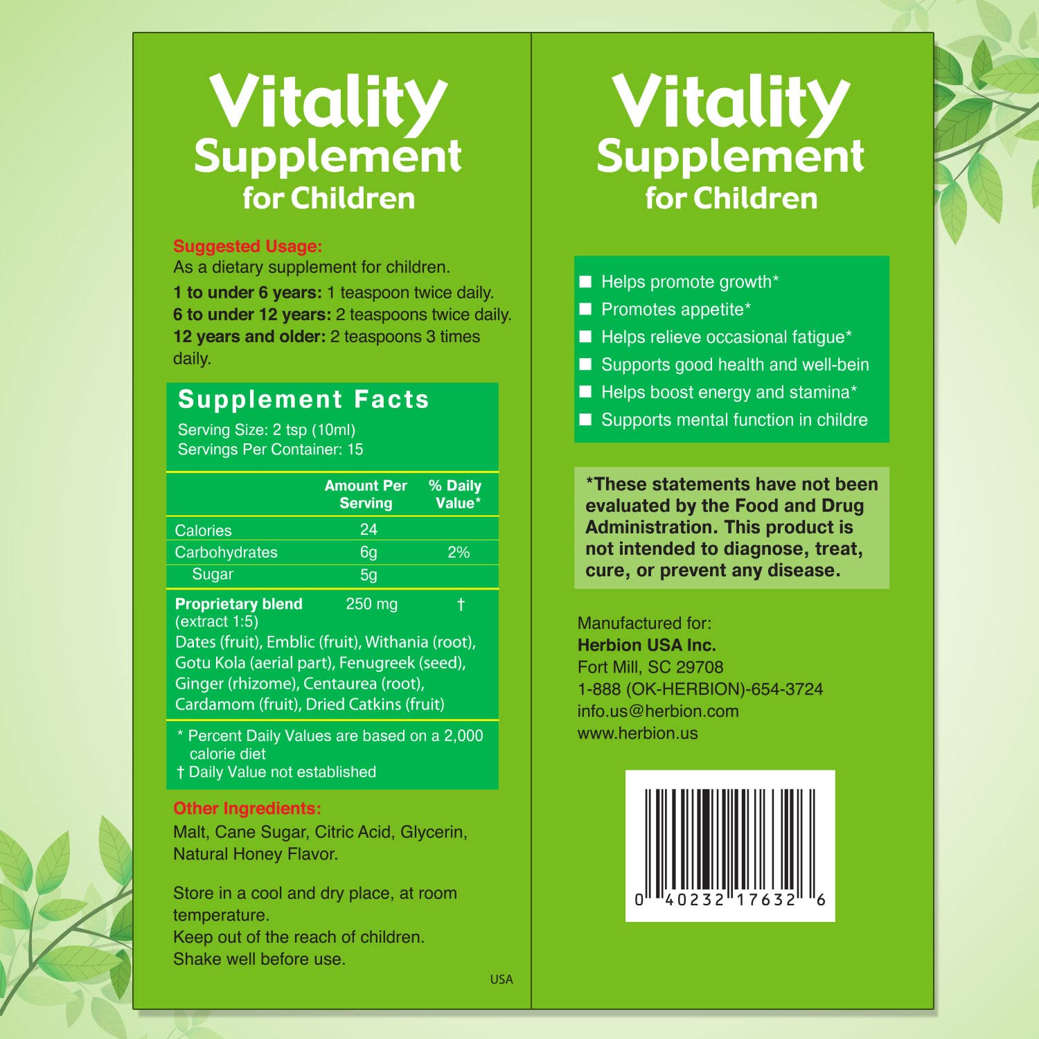 HERBION kids vitamins for healthy growth