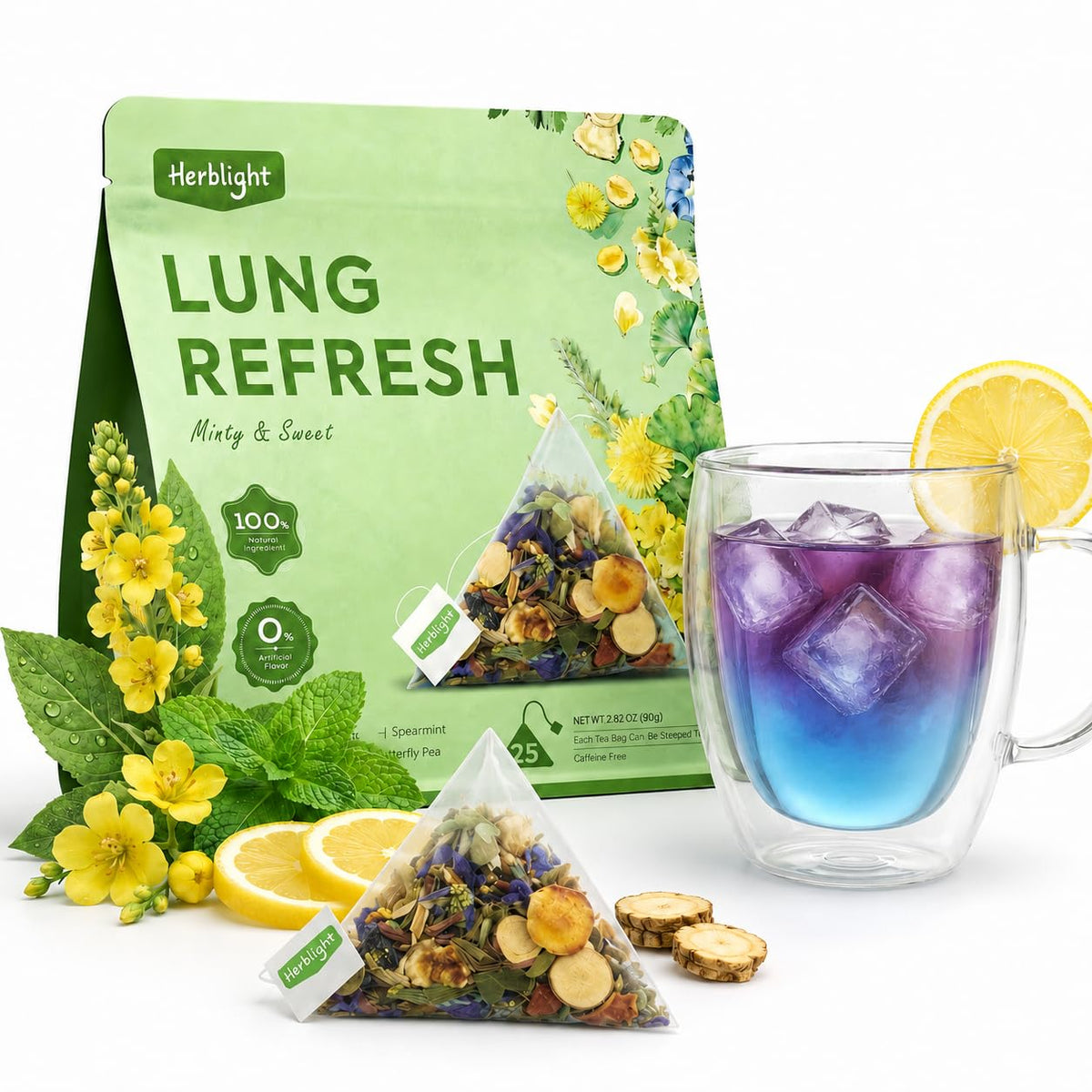 Herblight Mullein Tea pyramid bags