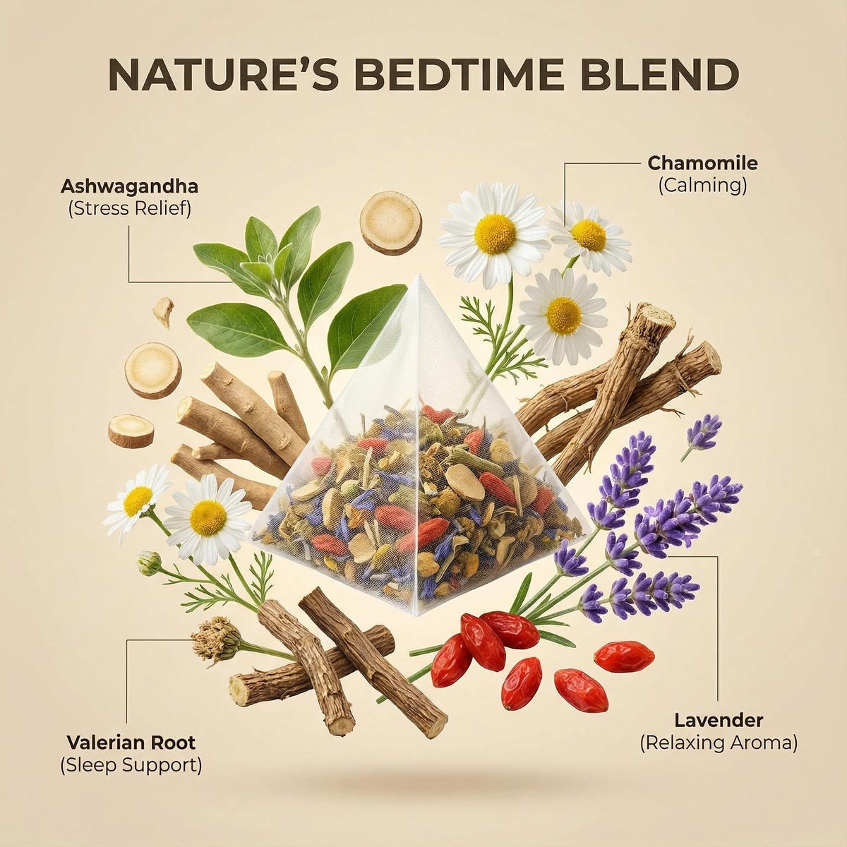 Herblight tea for nighttime relaxation
