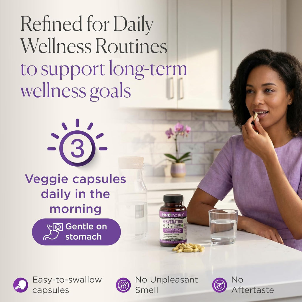 HERBMASTER Resveratrol Plus 90 capsules for vitality