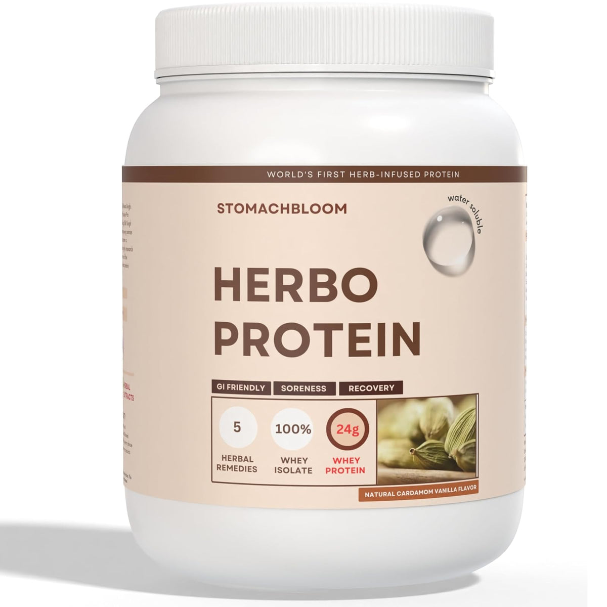 Herbo whey protein isolate vanilla flavour