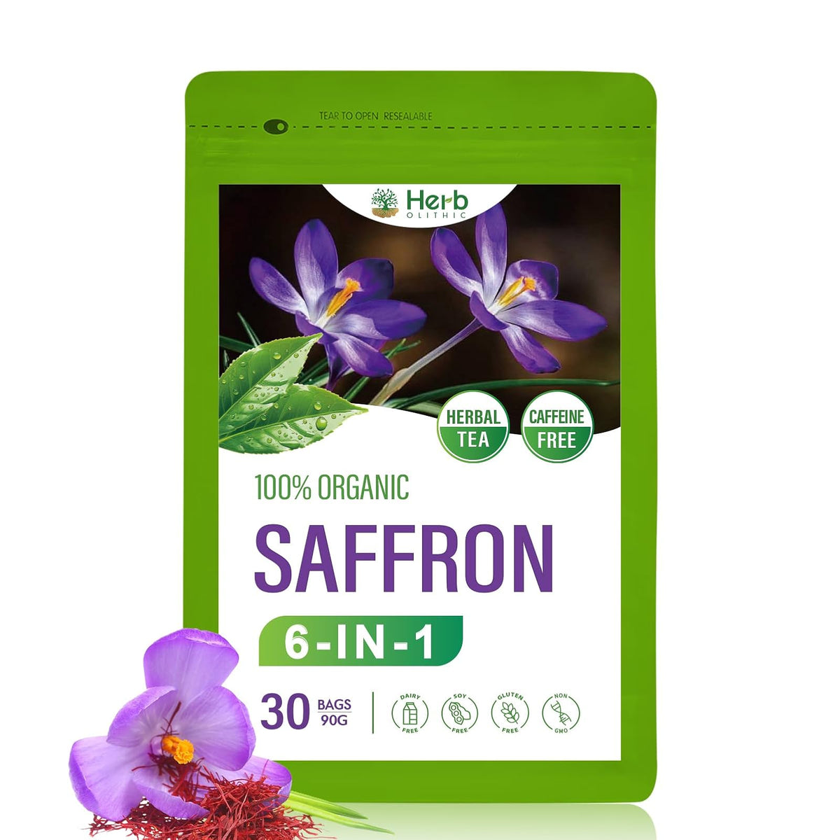 HerbOLITHIC saffron tea bags