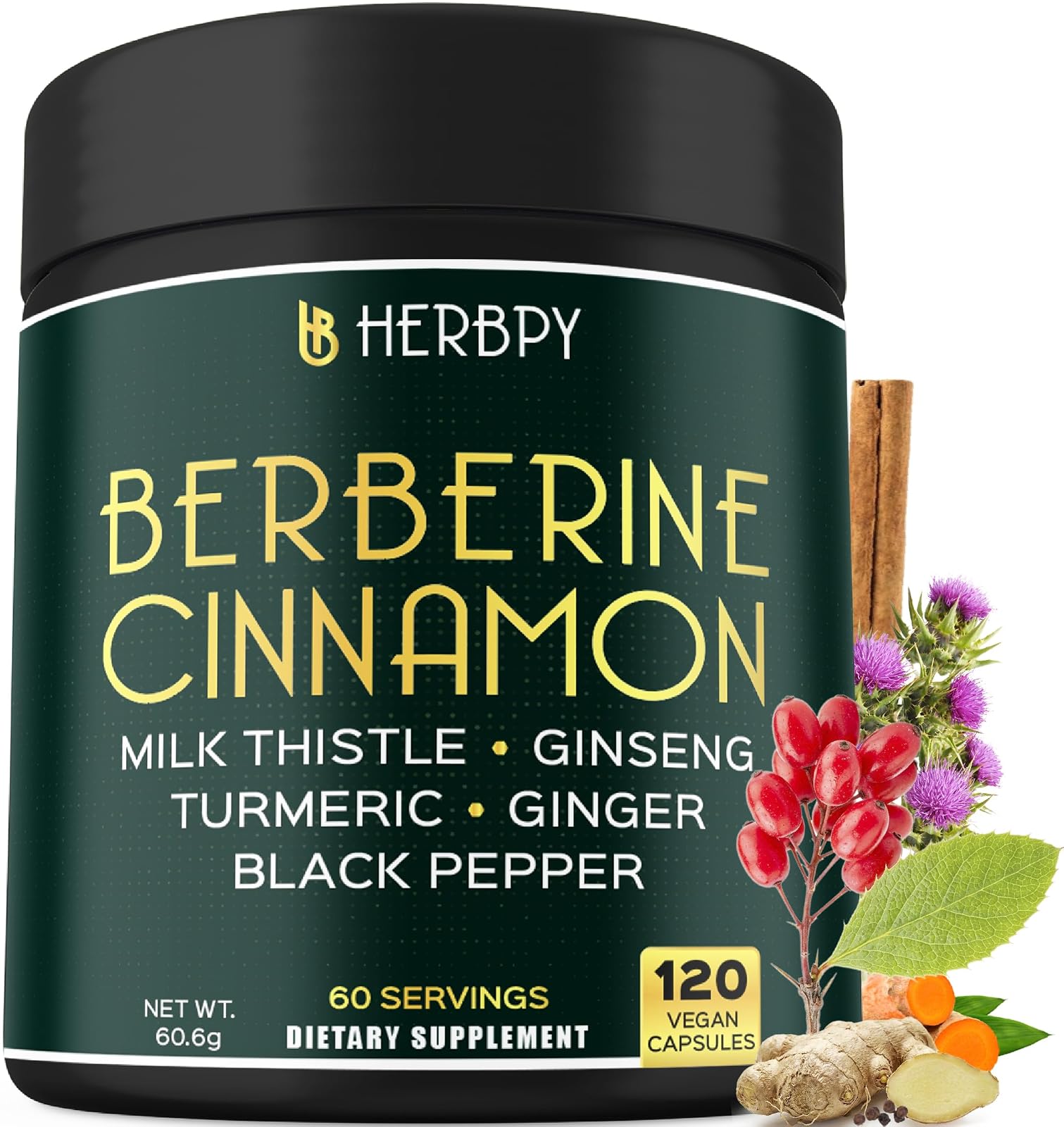 Herbpy berberine HCl capsules for wellness