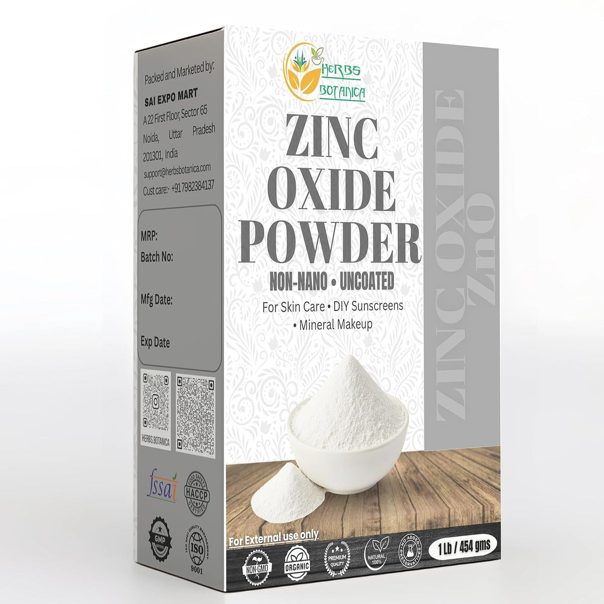 Herbs Botanica zinc oxide powder bulk
