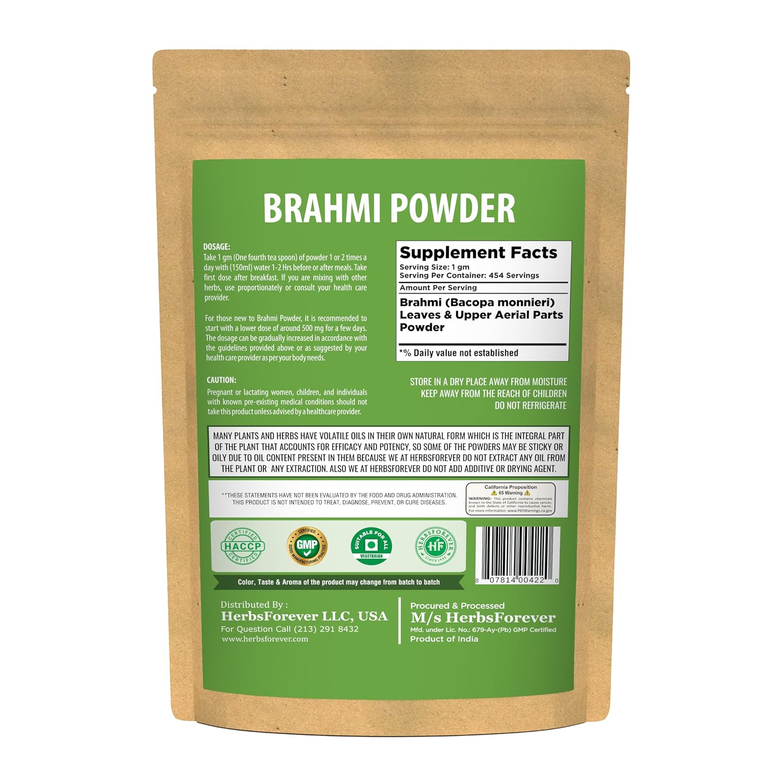Herbsforever Bacopa Monnieri benefits