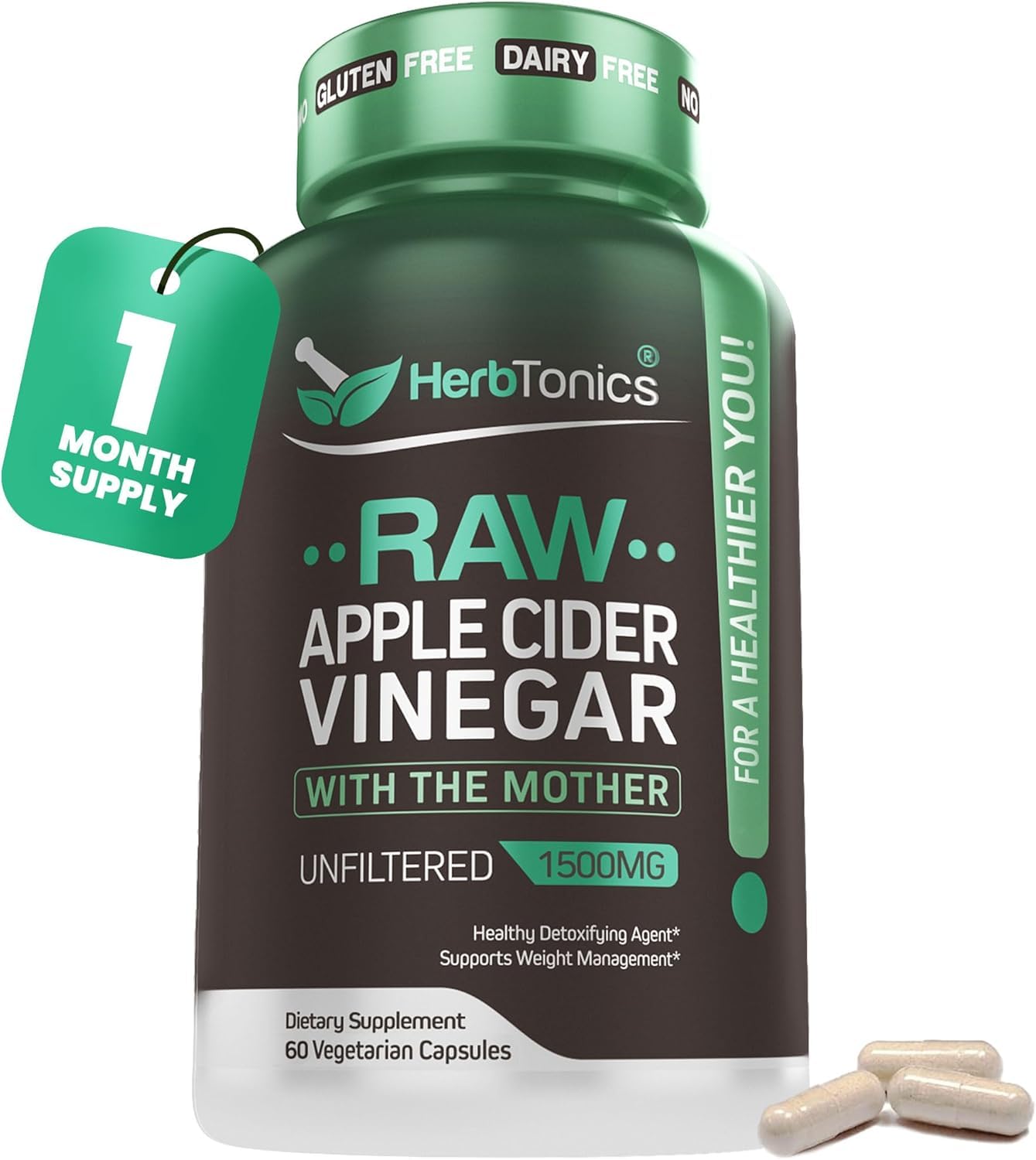 Herbtonics apple cider vinegar capsules for digestion