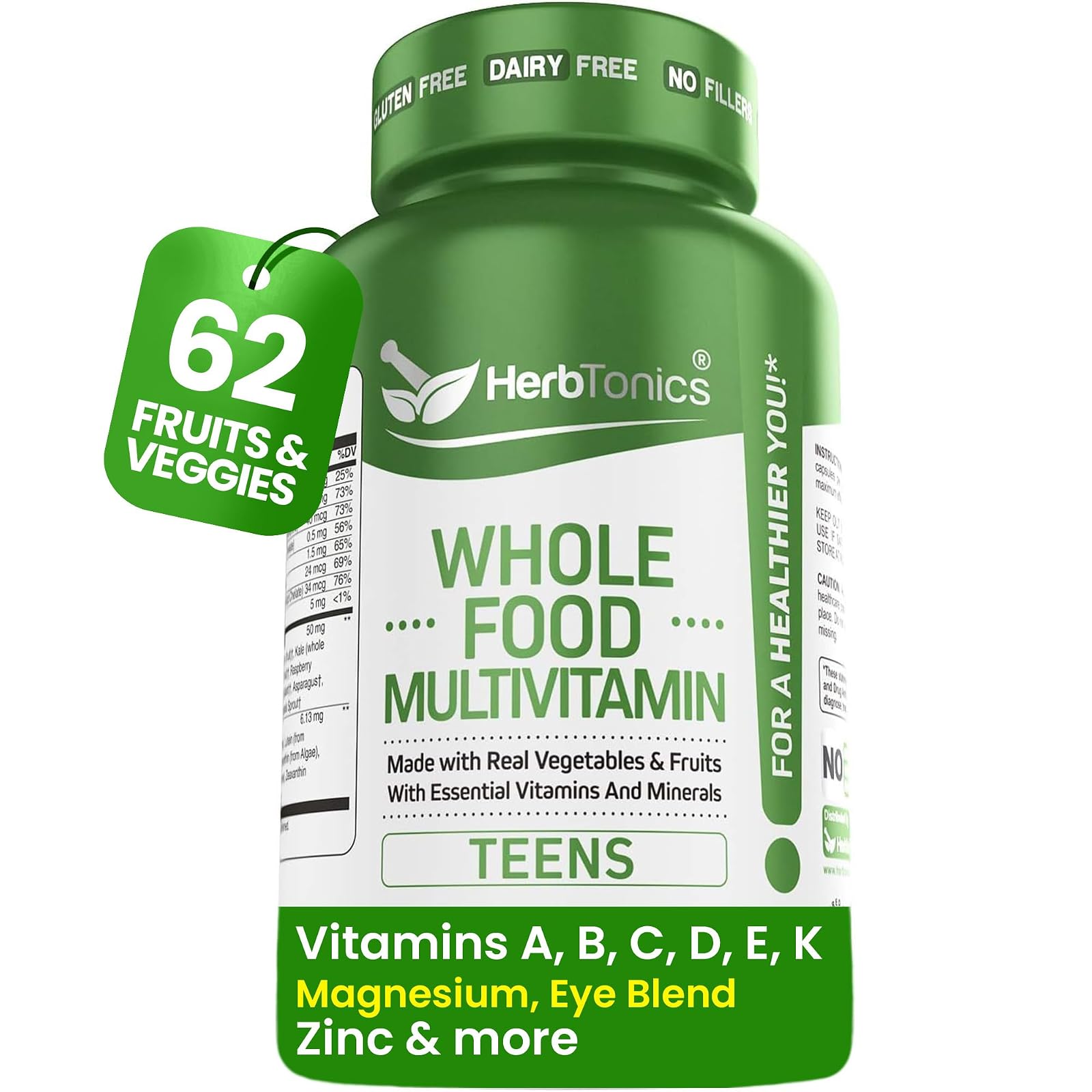 Herbtonics whole food multivitamins for teens