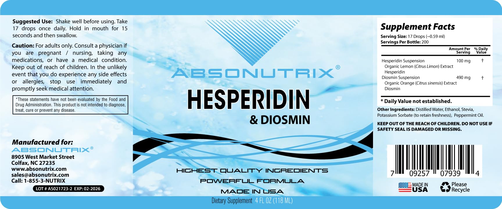 Hesperidin and Diosmin for circulation