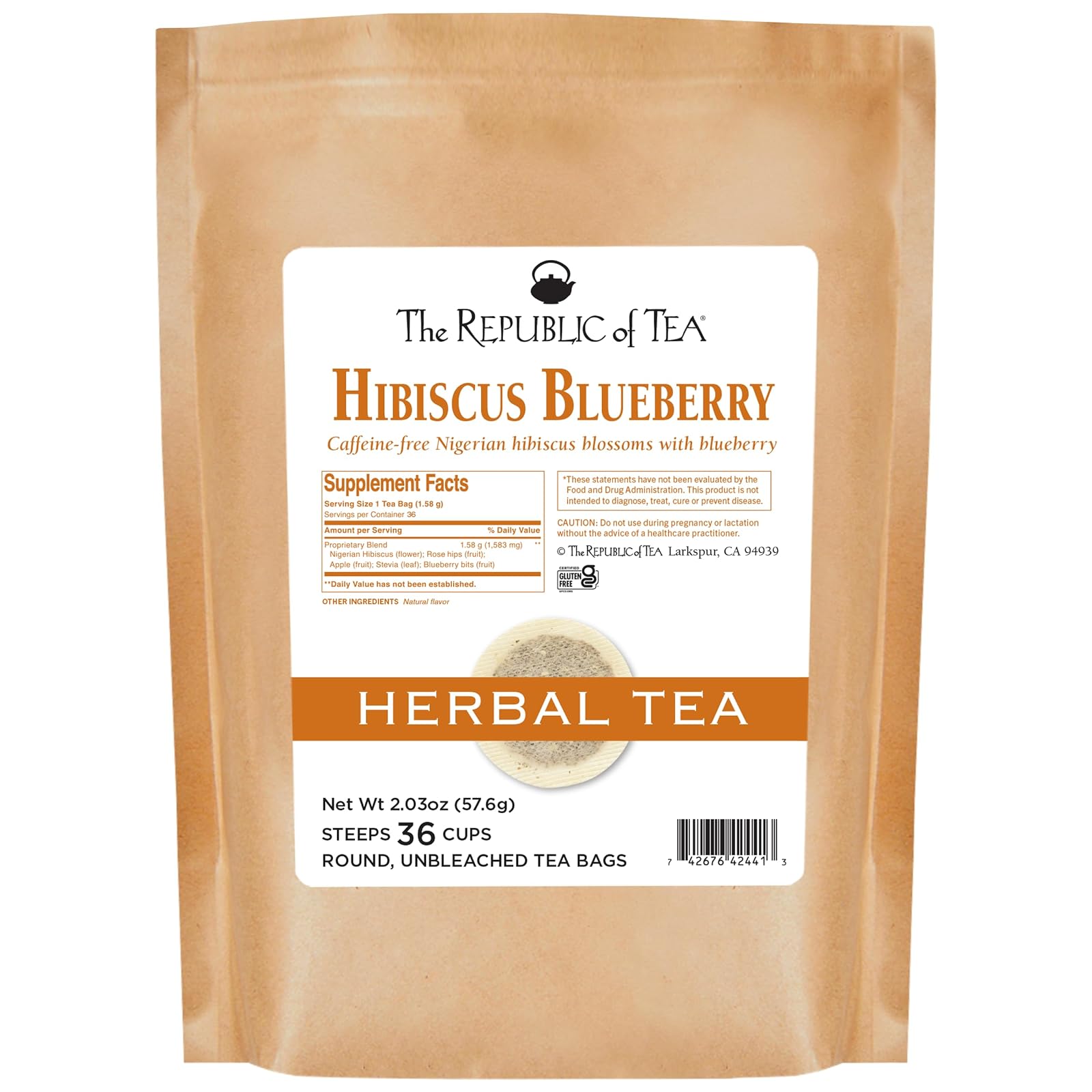Hibiscus blueberry herbal tea bags
